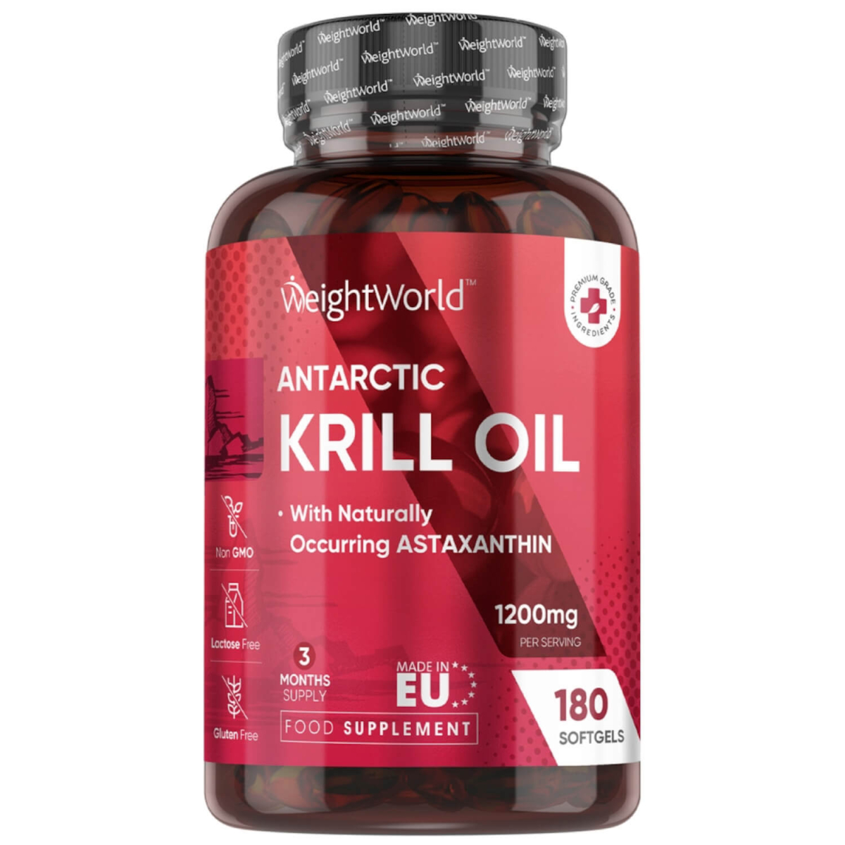 Krill Olie | 180 stk softgels | Omega-3 olie - Omega 3 & Fiskeolie ...